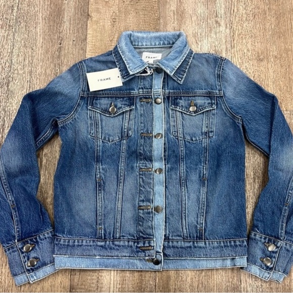 Frame Denim | Jackets & Coats | Nwt Frame Denim Reconstructed Stonewash ...